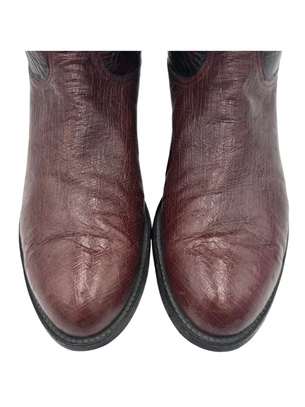 Lucchese | Shoes | Vintage Lucchese Mensd Black Cherry Exotic Ostrich ...